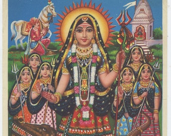 Sadhi Mata ... Vintage Indian Hindu Devotional Poster Print | Etsy