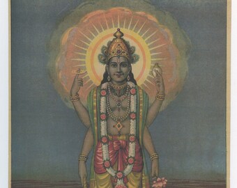 Vishnu Upon Garuda ... Contemporary Reprint of Vintage Indian | Etsy