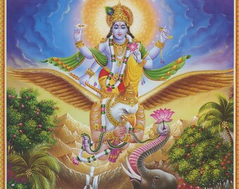 Vishnu Large Vintage-style Indian Hindu Devotional Poster - Etsy