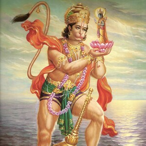 Hanuman - large Indian Hindu Devotional Poster Print - Etsy