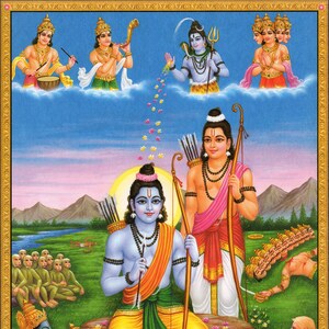 Rama ... Large Vintage-style Indian Hindu Devotional Poster Print - Etsy
