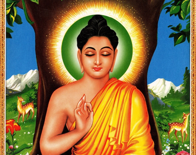 The Buddha ... Large Vintage-style Indian Devotional Poster Print - Etsy