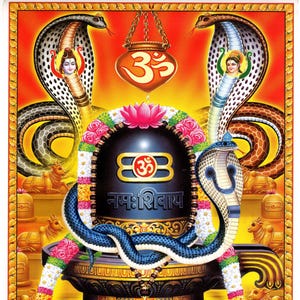 Shiva Linga - vintage-syle Indian Hindu Devotional Poster Print - Etsy