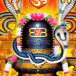 Shiva Linga - vintage-syle Indian Hindu Devotional Poster Print - Etsy