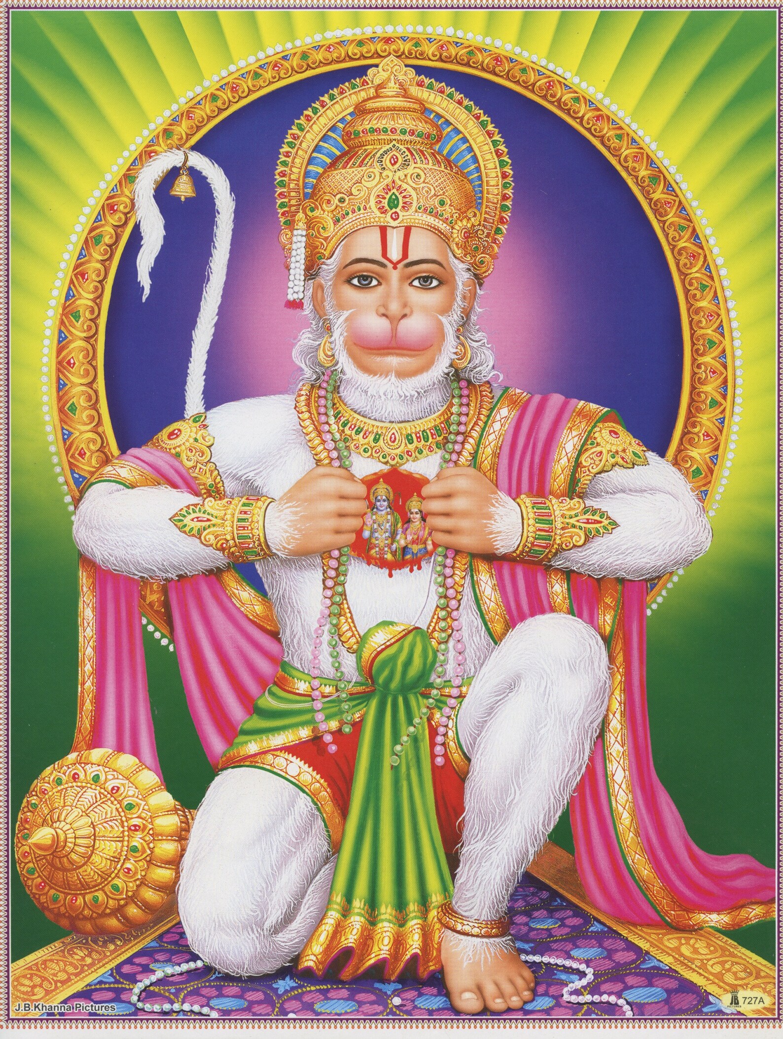 Hanuman ... Indian Vintage-style Devotional Print - Etsy