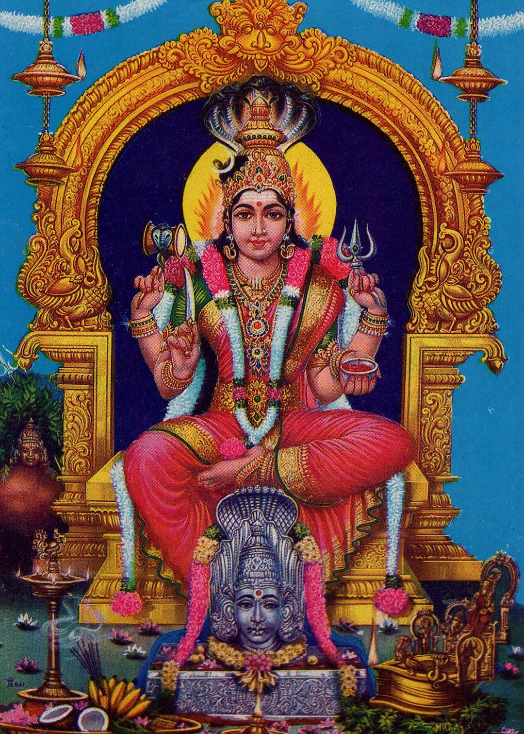 Kumari Amman ... Small Vintage Indian Hindu Devotional Poster Print - Etsy