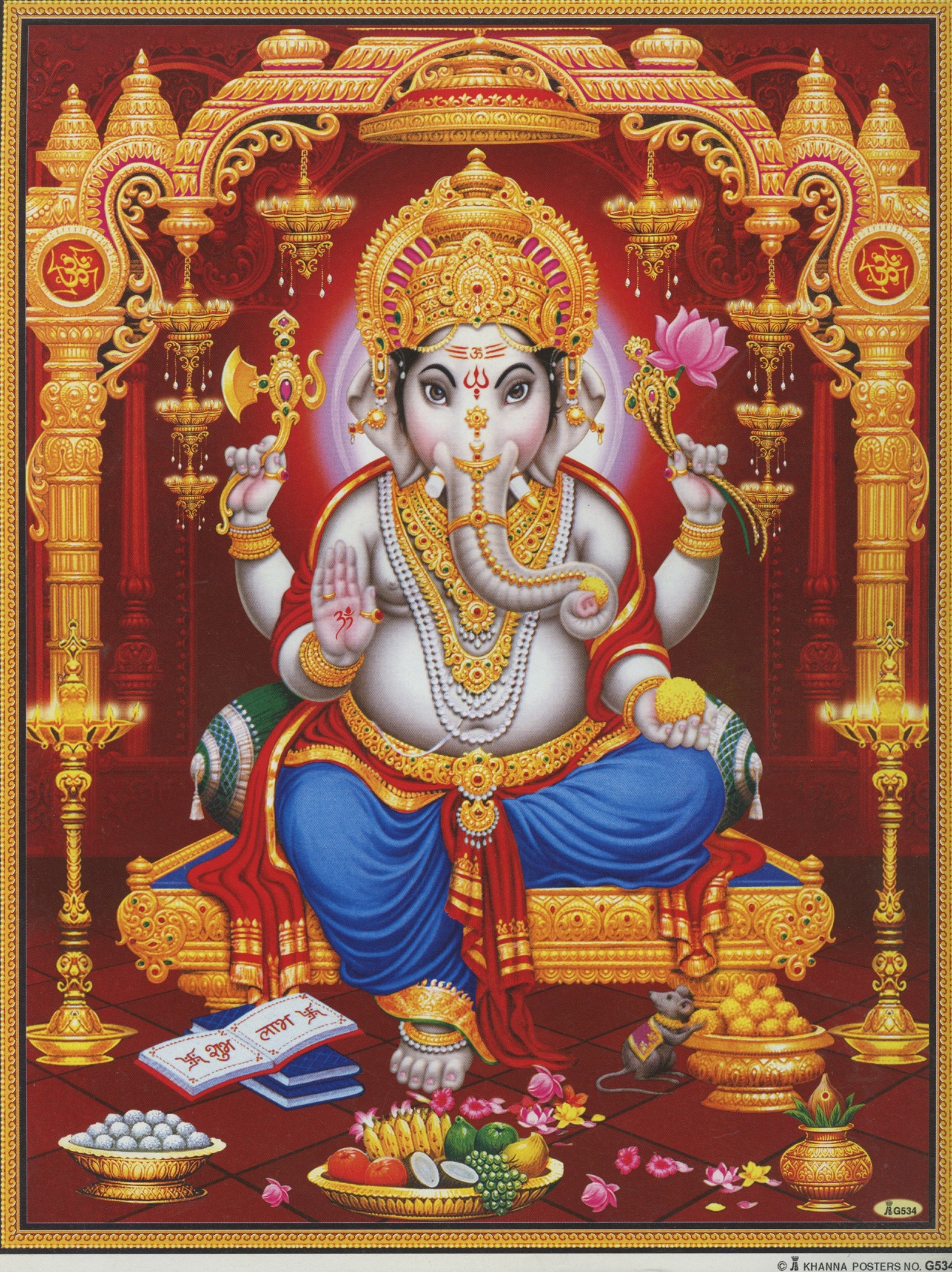 Ganesh ... Vintage-style Indian Hindu Devotional Print. - Etsy