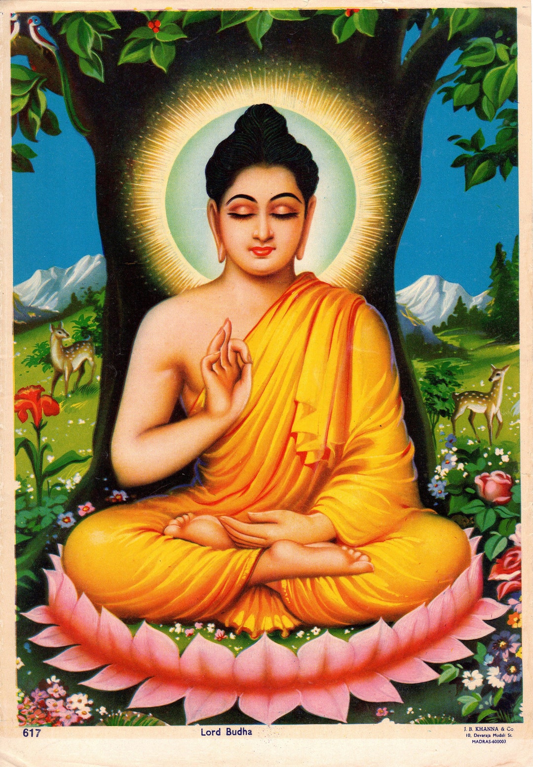 Buy Buddha Blesses ... Vintage Indian Devotional Poster Print Online in ...