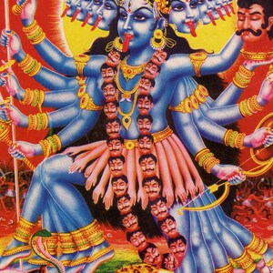 Kali ... Small Vintage Indian Hindu Devotional Print - Etsy