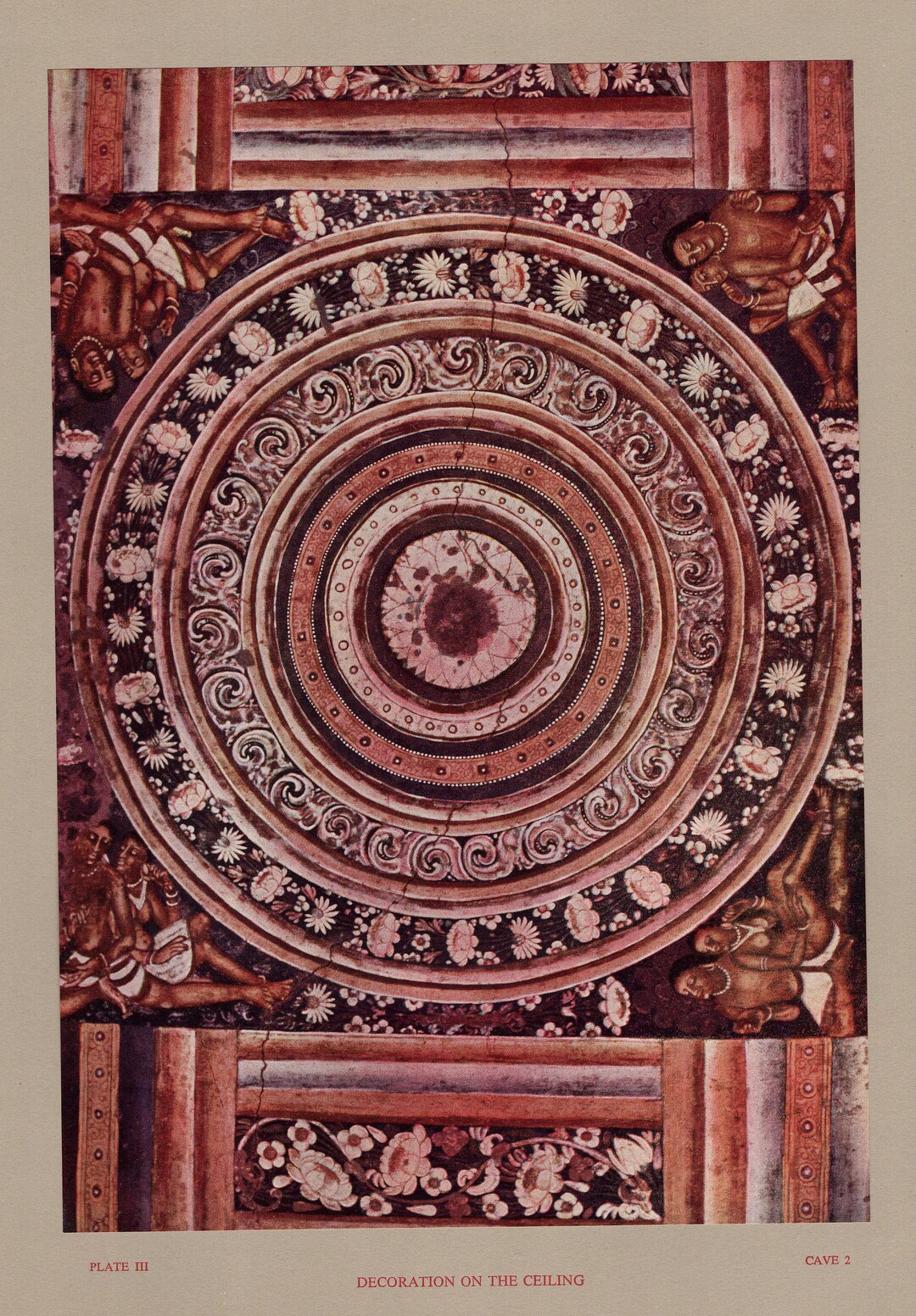 Ajanta Caves Paintings ... Print From 1956. - Etsy