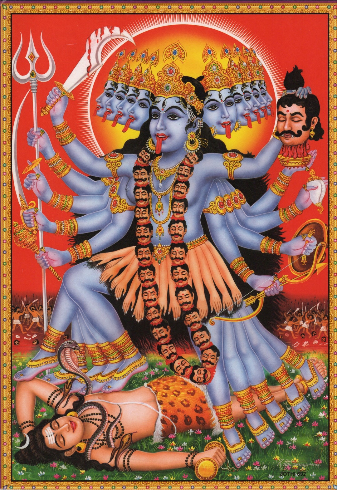 Mahakali ... Large Vintage-style Indian Hindu Devotional Print - Etsy