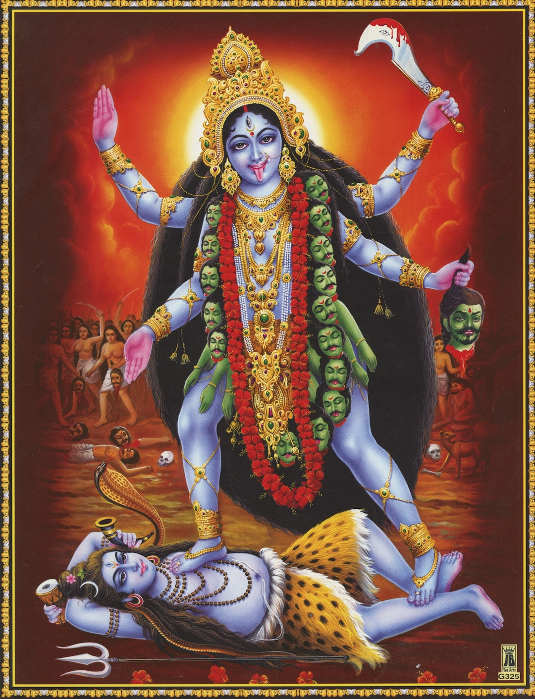 Kali Art, Kali ... Vintage-style Indian Hindu Devotional Print. - Etsy