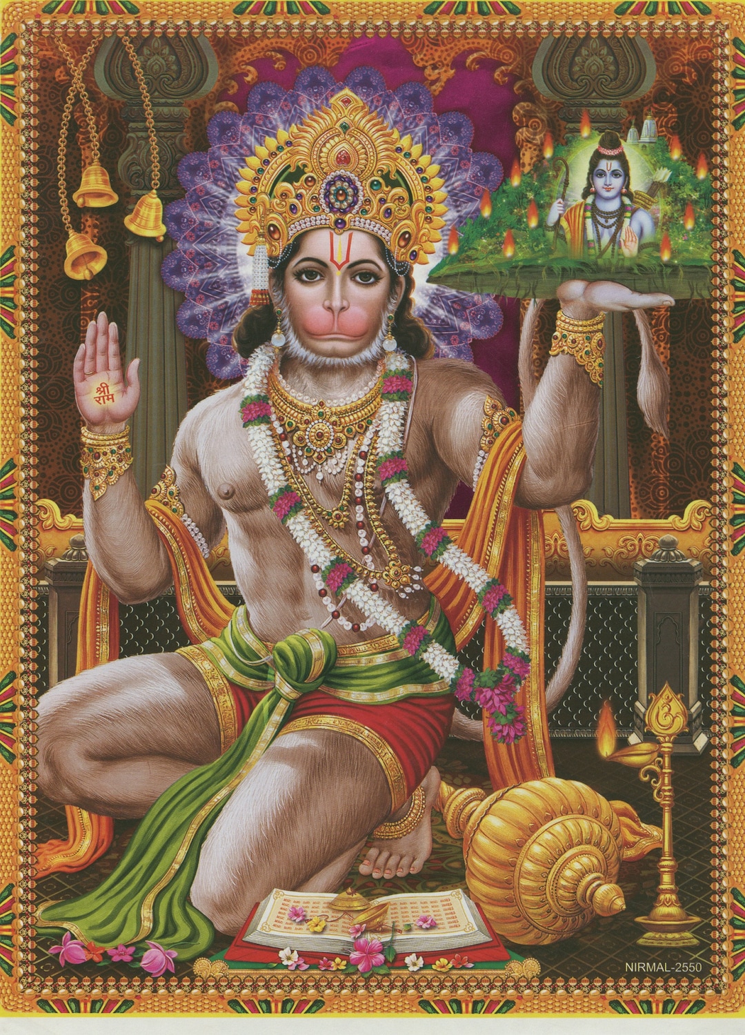 Hanuman ... Indian Vintage-style Devotional Print - Etsy