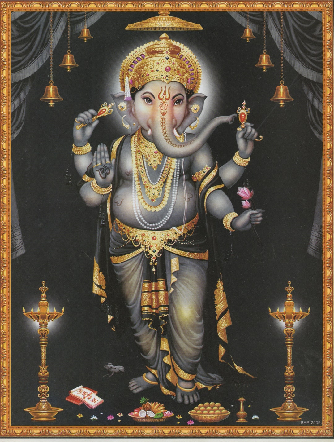 Ganesh ... Vintage-style Indian Hindu Devotional Print. - Etsy