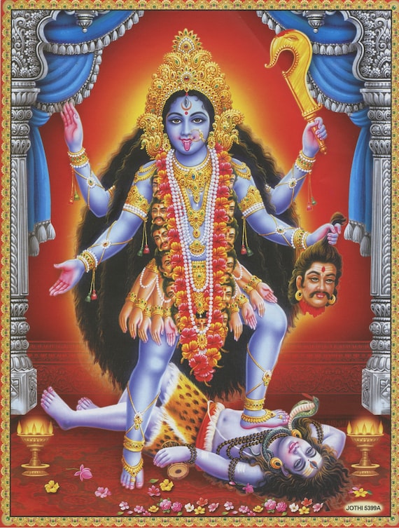 Kali ... Vintage-style Indian Hindu Devotional Print. - Etsy