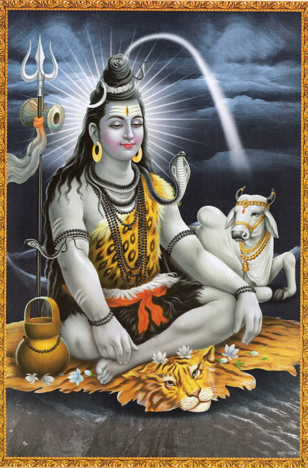 Shiva ... Large Vintage-style Indian Hindu Devotional Poster Print - Etsy