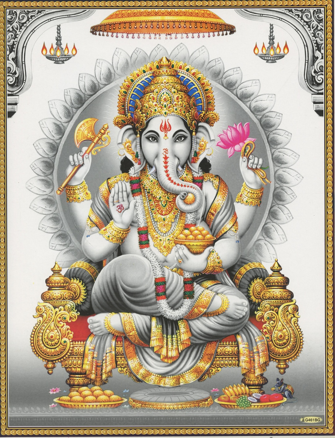 Ganesh ... Vintage-style Indian Hindu Devotional Print. - Etsy