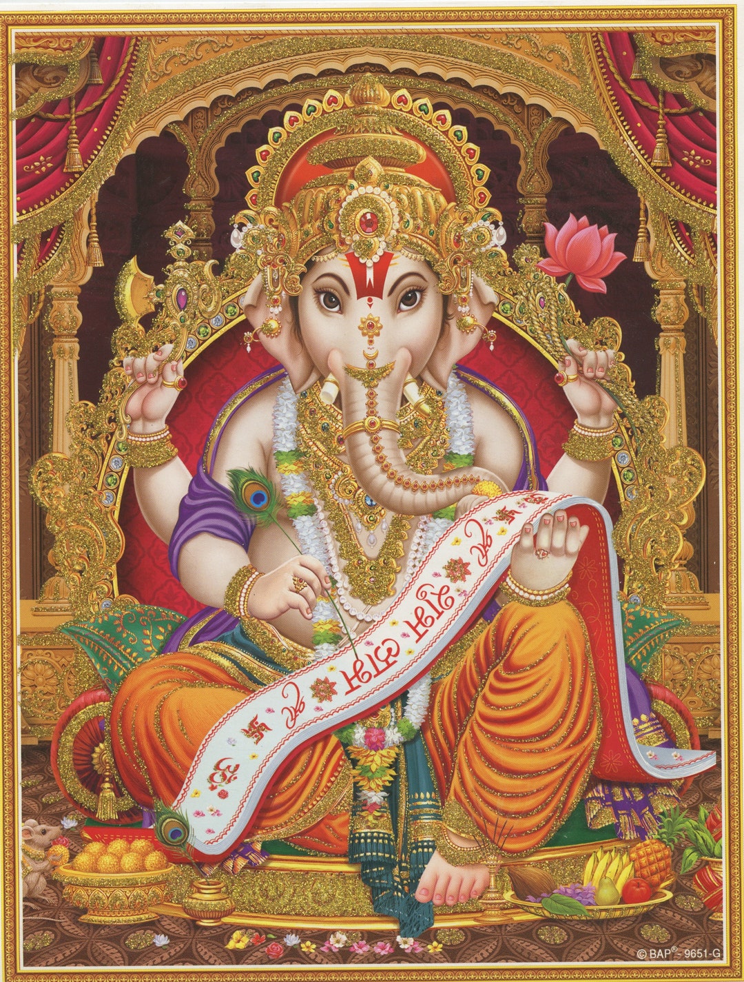 Ganesh - vintage-style Indian Devotional Print - Etsy
