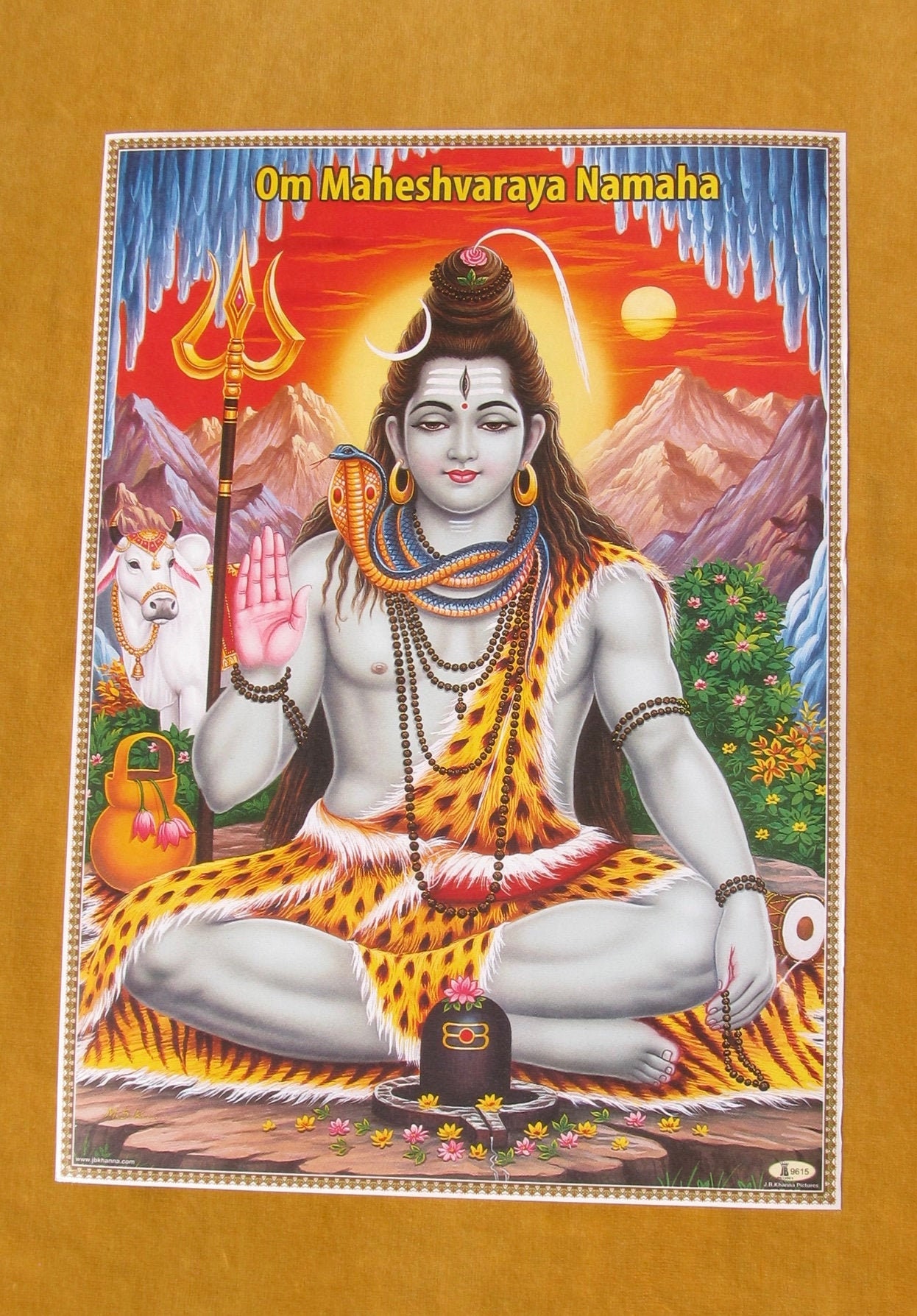 Shiva ... Vintage-style Indian Hindu Devotional poster print | Etsy