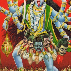 Kalia ... Vintage Indian Hindu Devotional Poster Print - Etsy