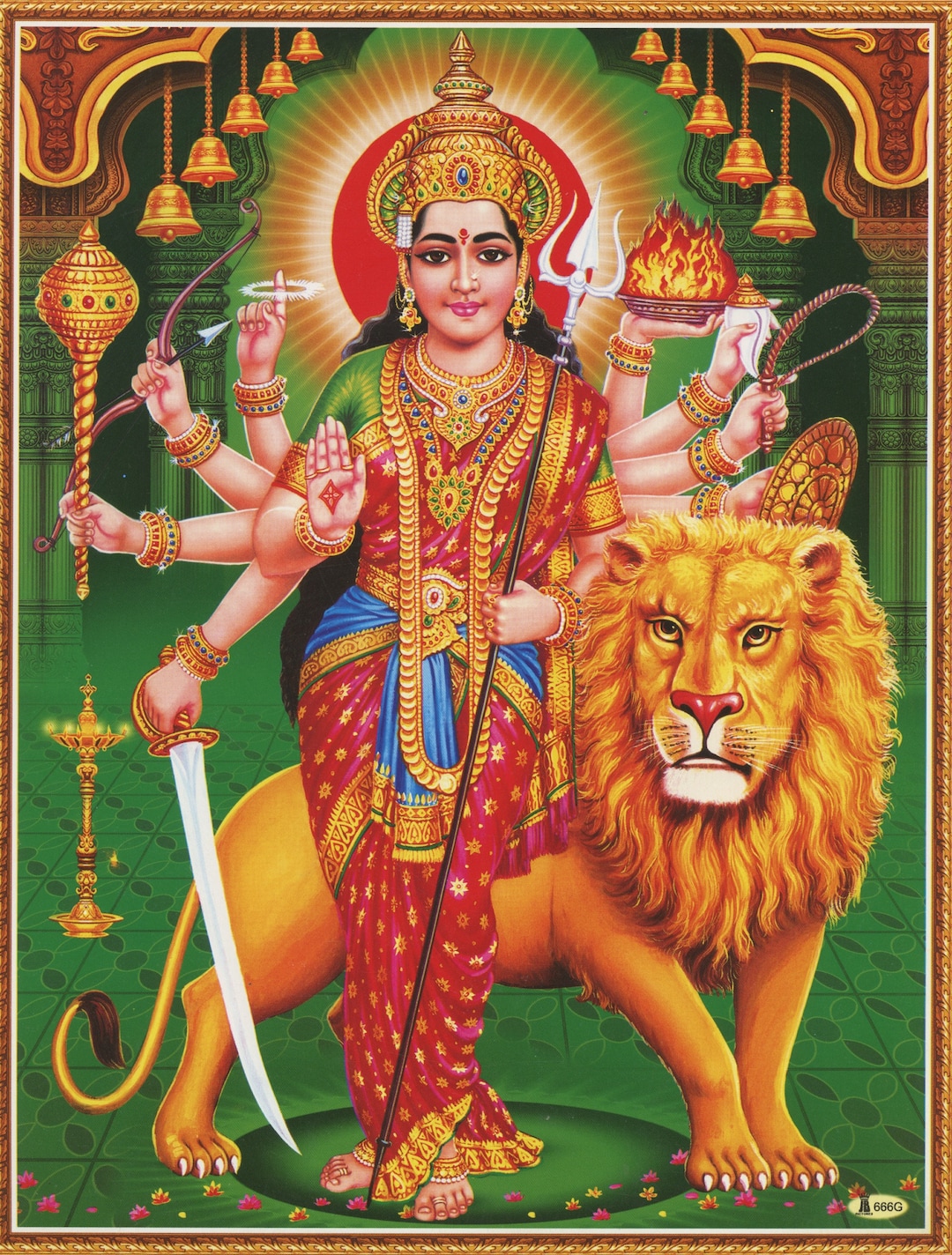 Durga ... Vintage-style Indian Devotional Print - Etsy