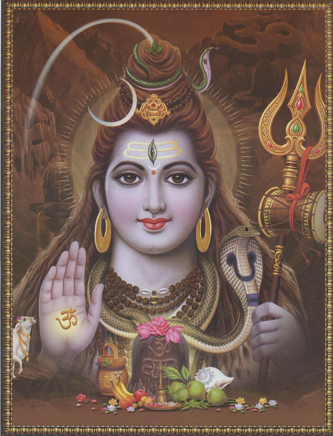 Shiva ... Vintage-style Indian Hindu Devotional Poster Print - Etsy