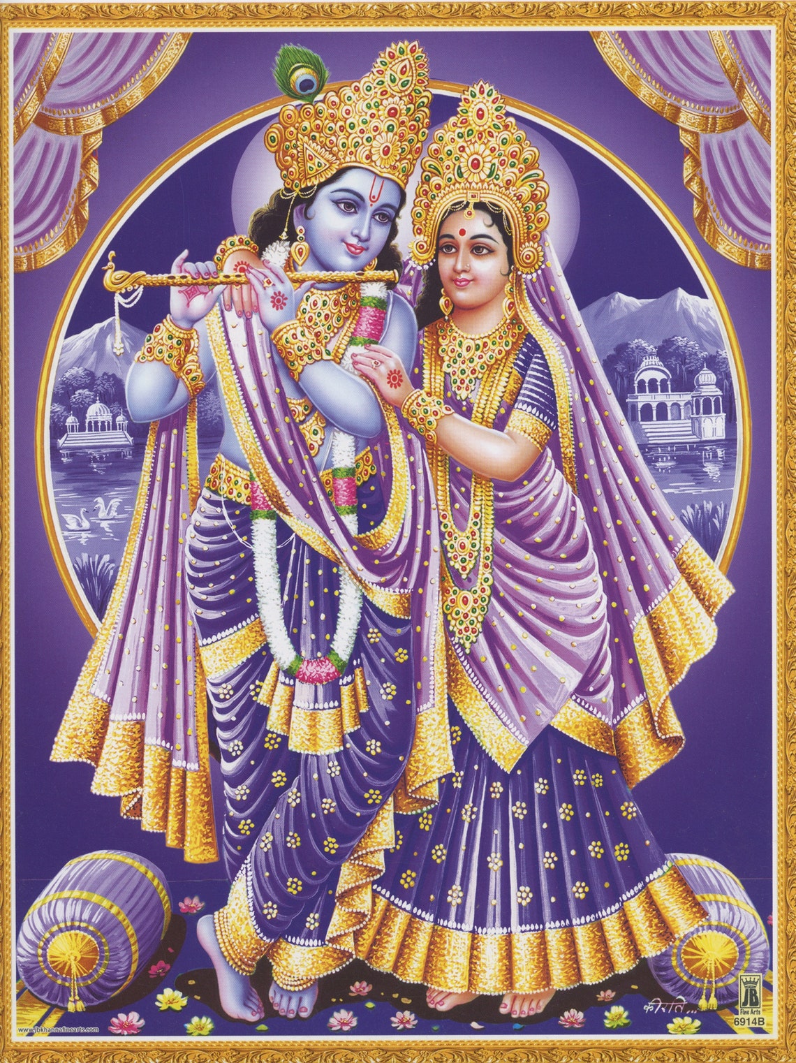 Krishna vintage-style Indian Devotional Print - Etsy