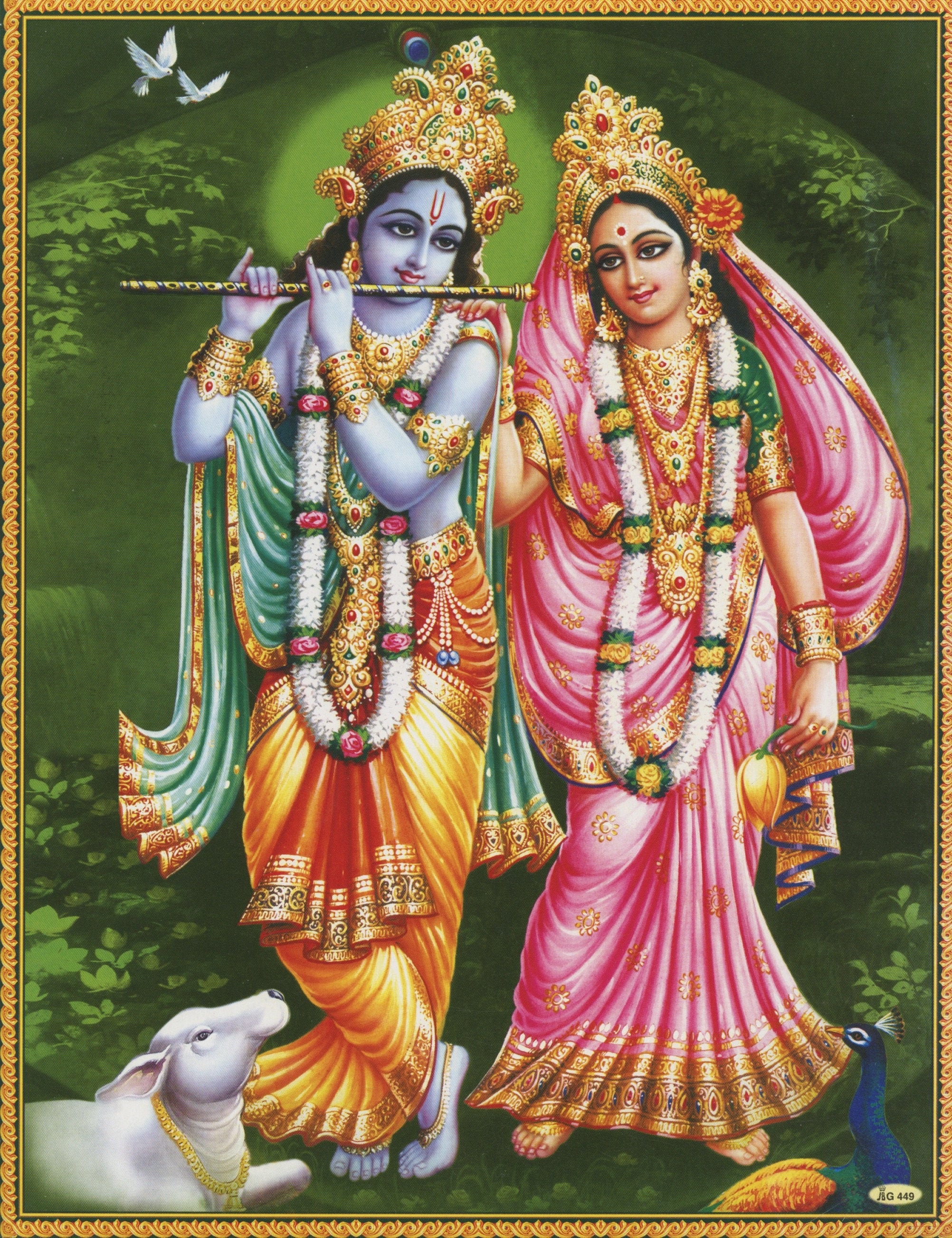 Krishna & Radha vintage-style Indian Devotional Print - Etsy
