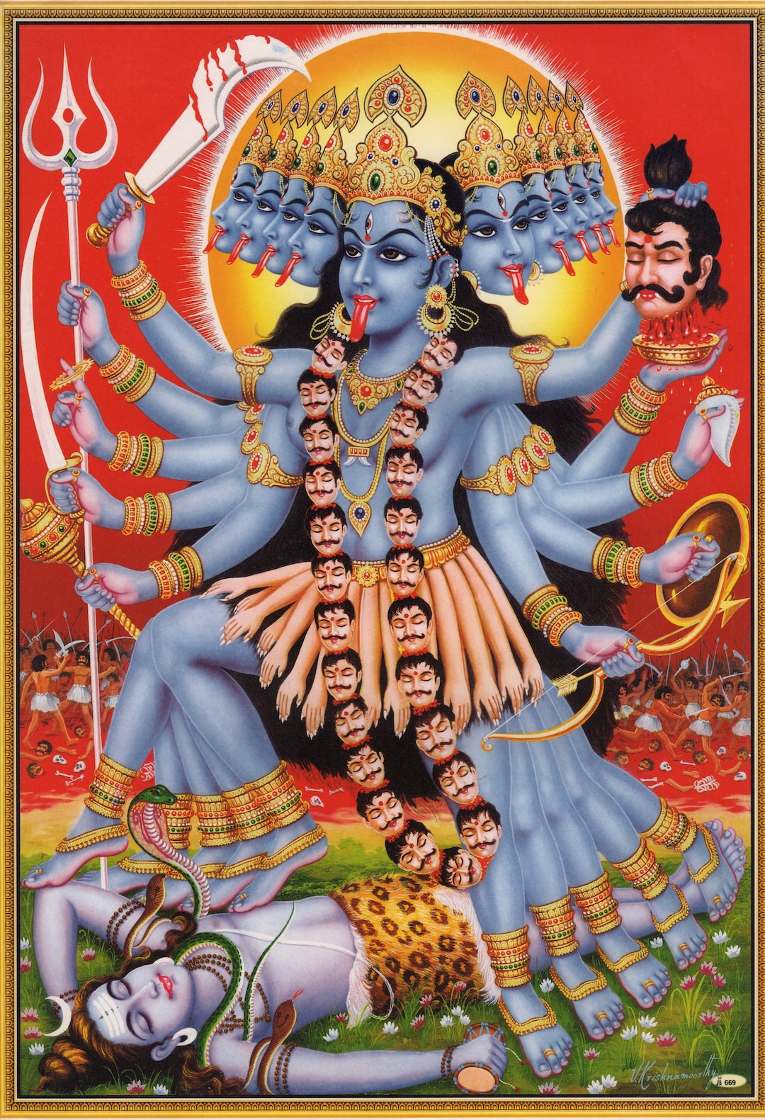 Mahakali ... Large Vintage-style Indian Hindu Devotional Print - Etsy