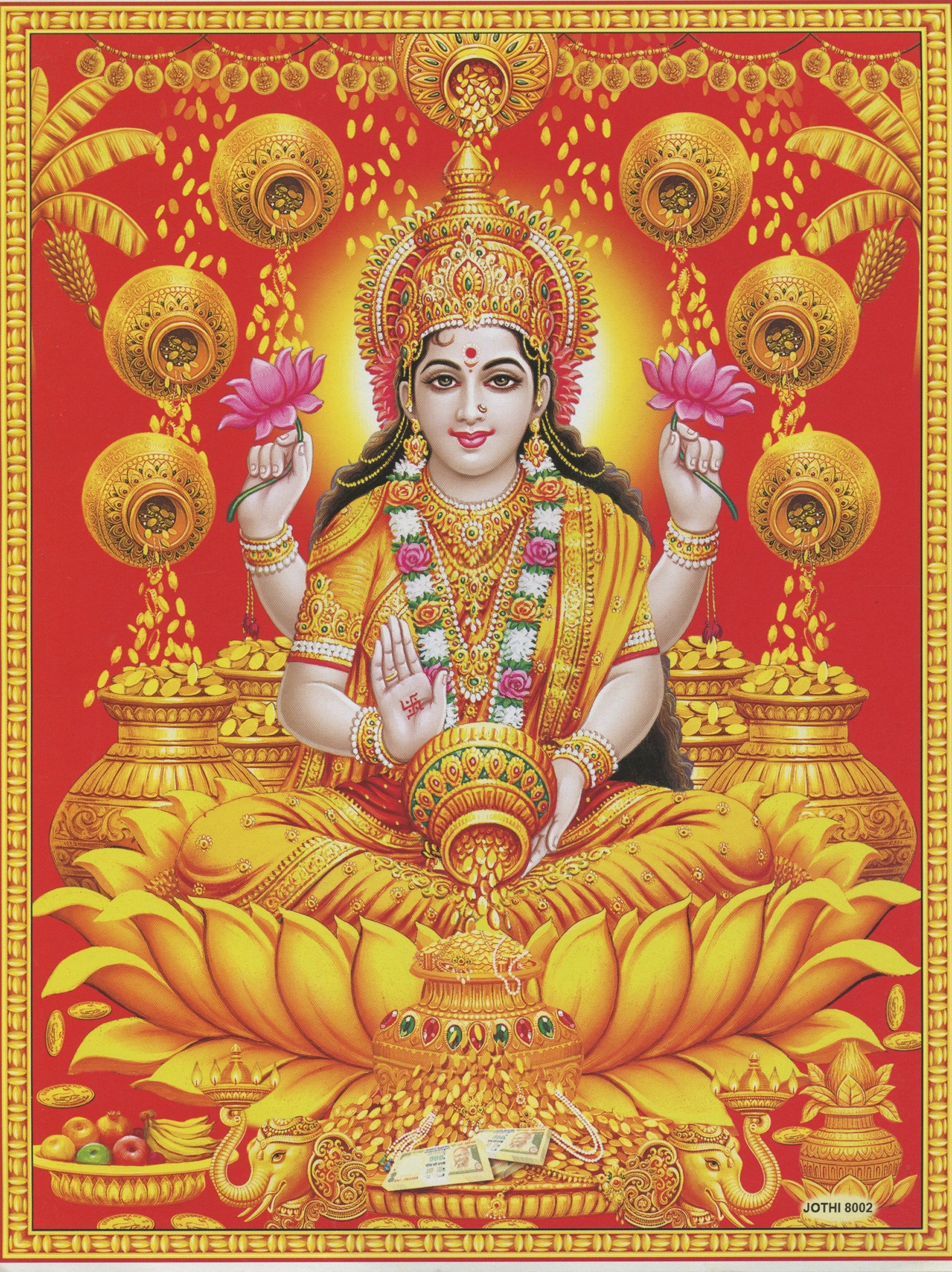 Lakshmi... vintage-style Indian Hindu Devotional poster print | Etsy