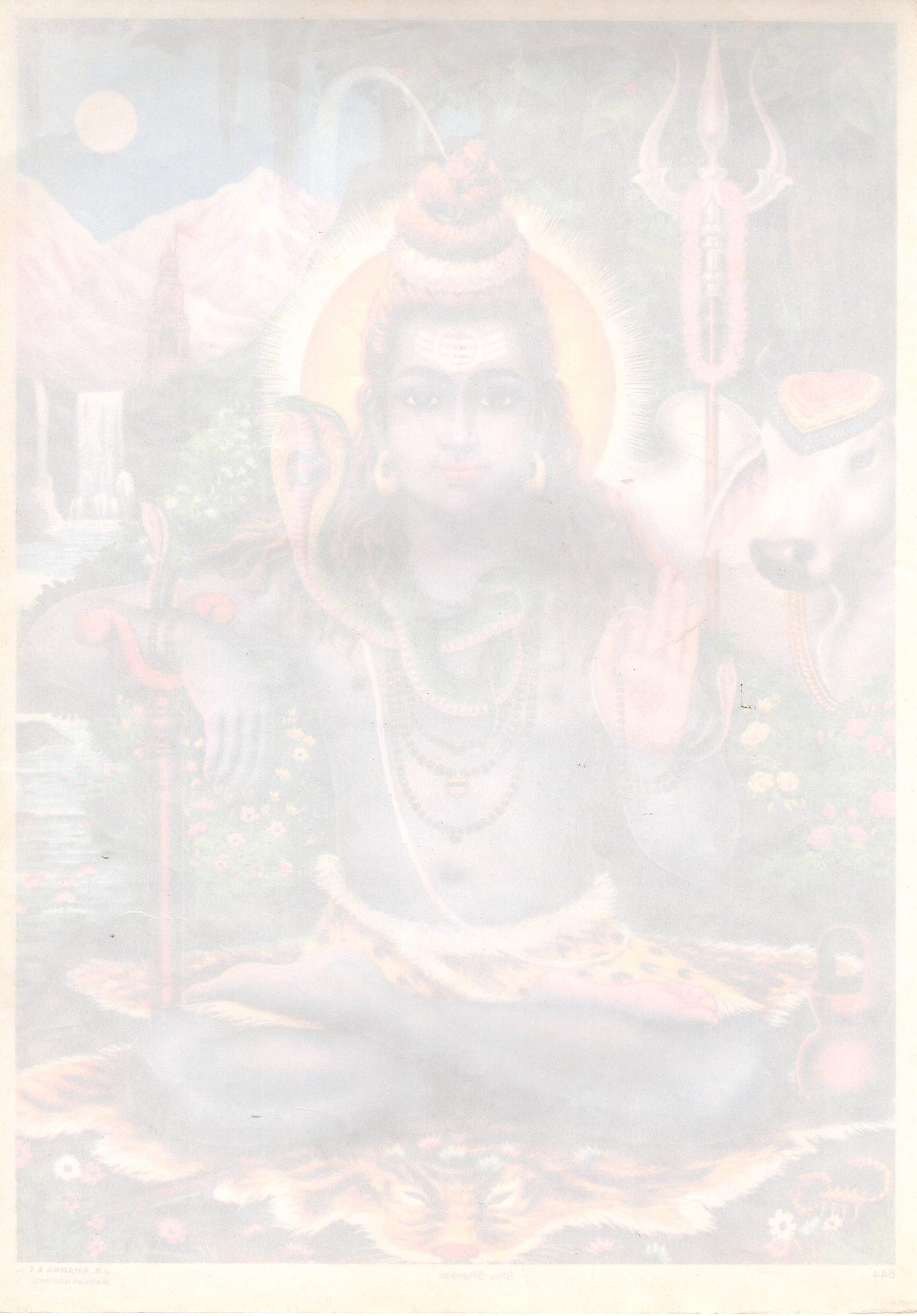 Shiva Art ... Shiva ... Vintage Indian Devotional Print - Etsy