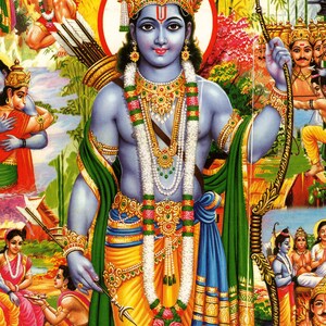 Rama ... Large Vintage-style Indian Hindu Devotional Poster Print - Etsy