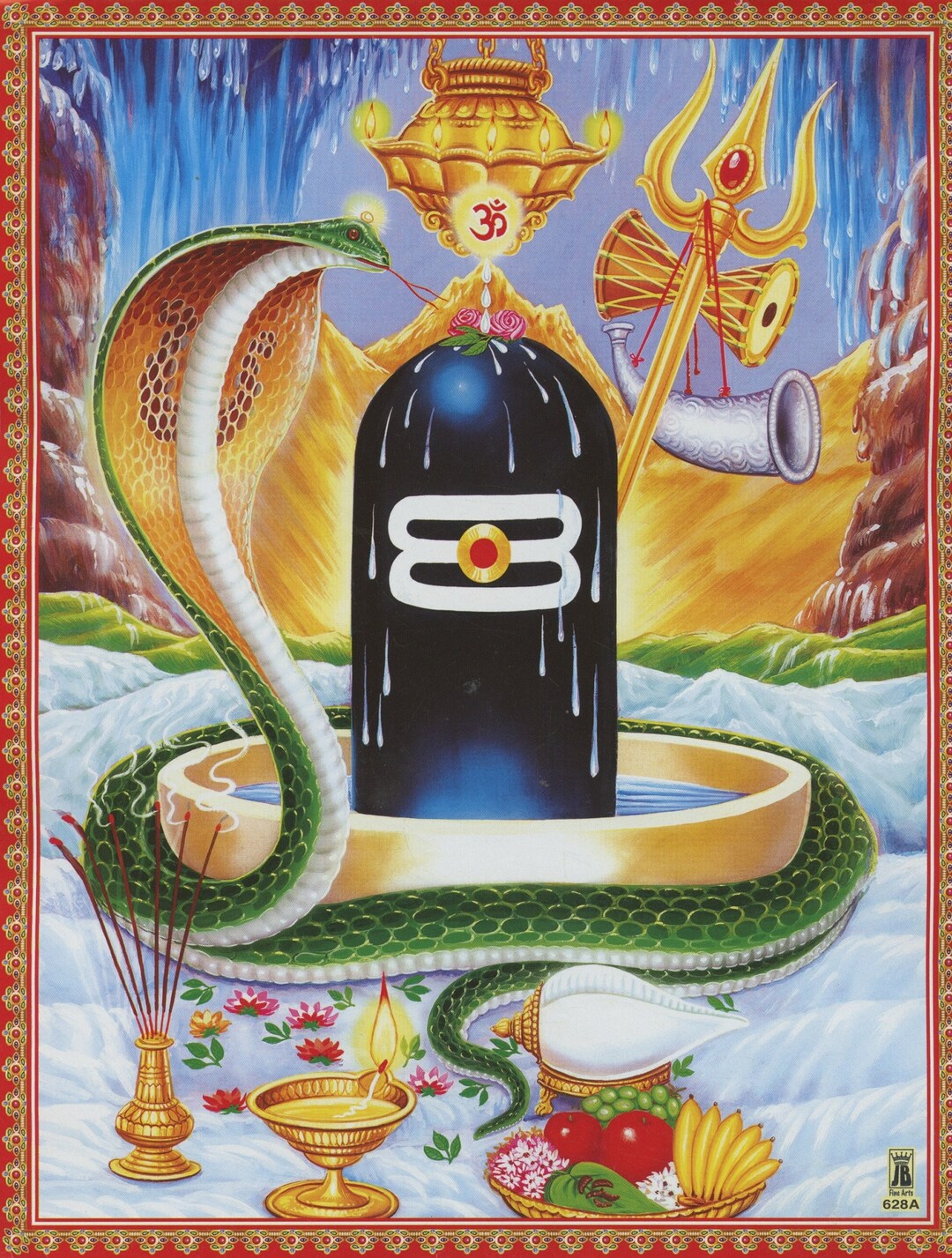 Siva Lingam ... Vintage-style Indian Hindu Devotional Poster Print - Etsy