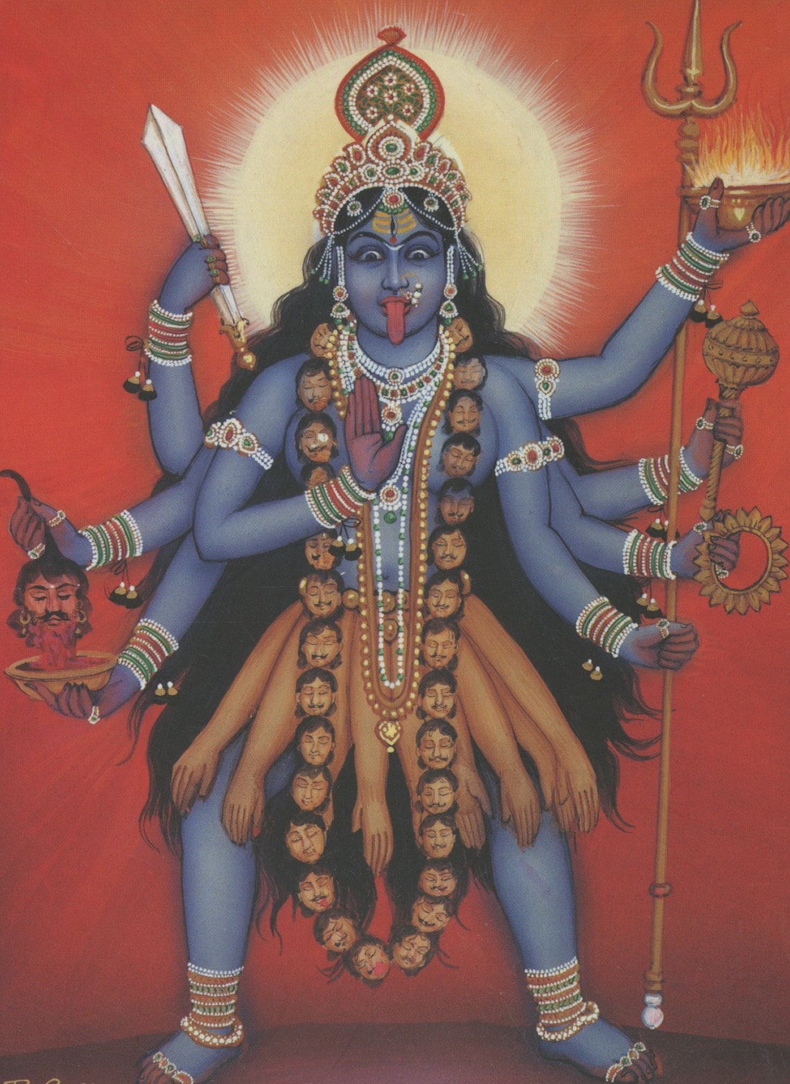 Kali Art Framed 1990's Card of Kali. | Etsy