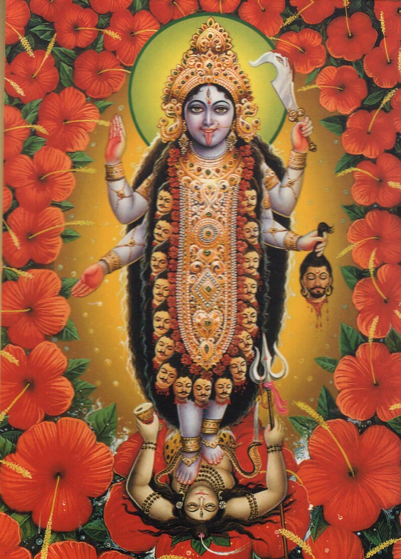 Kali Art, Framed 1990's Card of Kali. - Etsy