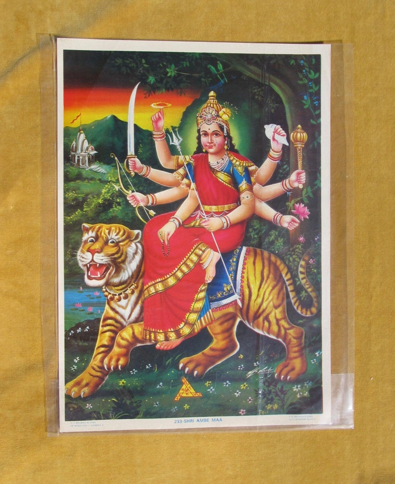 Ambaji ... Shree Ambe Maa Vintage Indian Hindu Devotional - Etsy