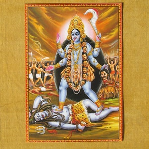 Kali ... Large vintage-style Indian Hindu devotional print | Etsy