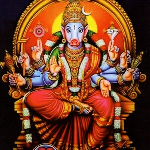 Varahi Devi ... Vintage-style Indian Hindu Devotional Poster Print - Etsy