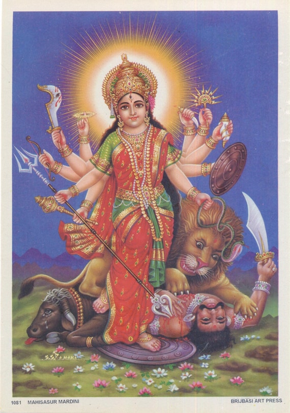 The Goddess Durga Hindu Print