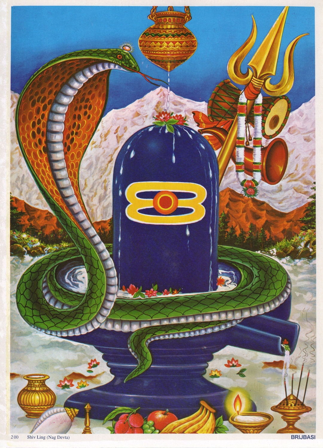 Shiva ... Shiv Ling (nag Devta) ... Large Vintage Indian Hindu ...