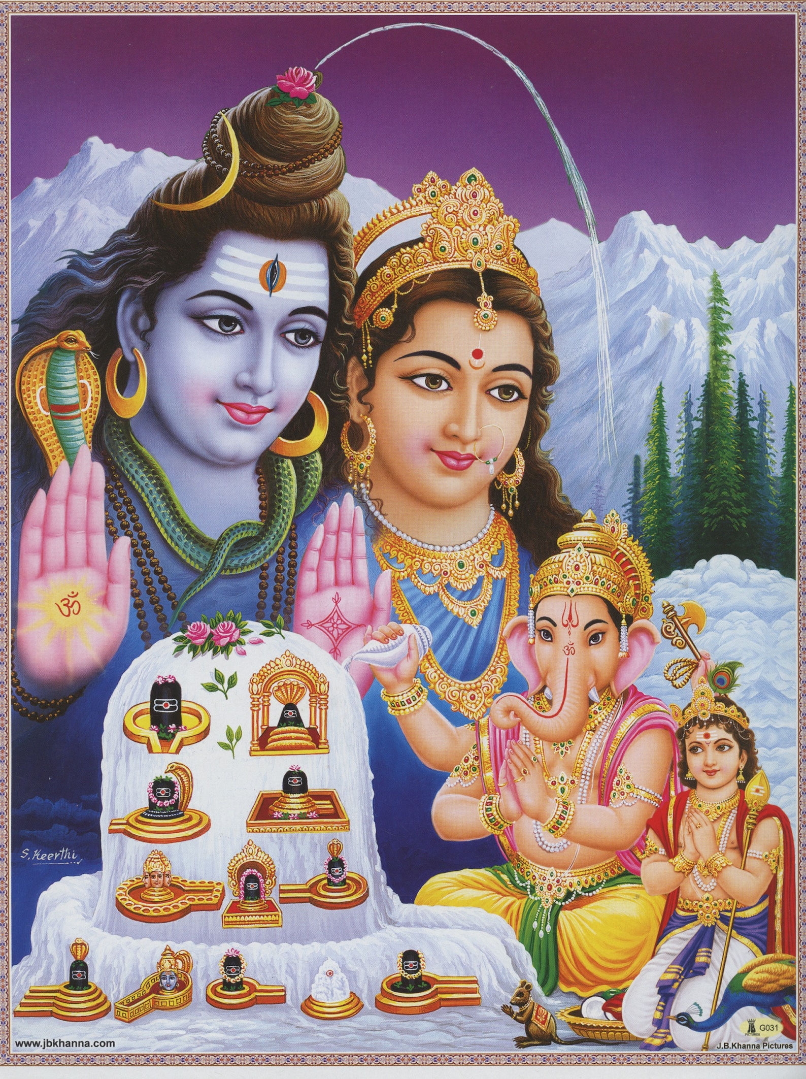 Shiva Art Shiva ... Vintage-style Indian Hindu Devotional - Etsy