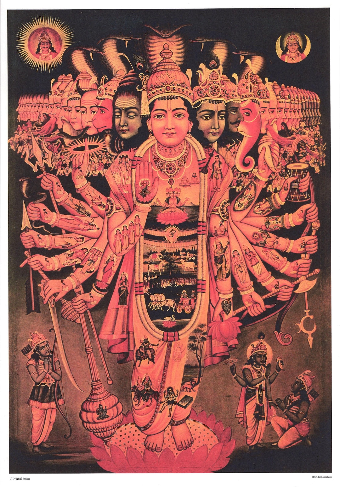 Krishna's Universal Form ... Contemporary Reprint of Vintage Indian ...