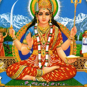 Santoshi Mata ... Vintage-style Indian Hindu Devotional Print. - Etsy