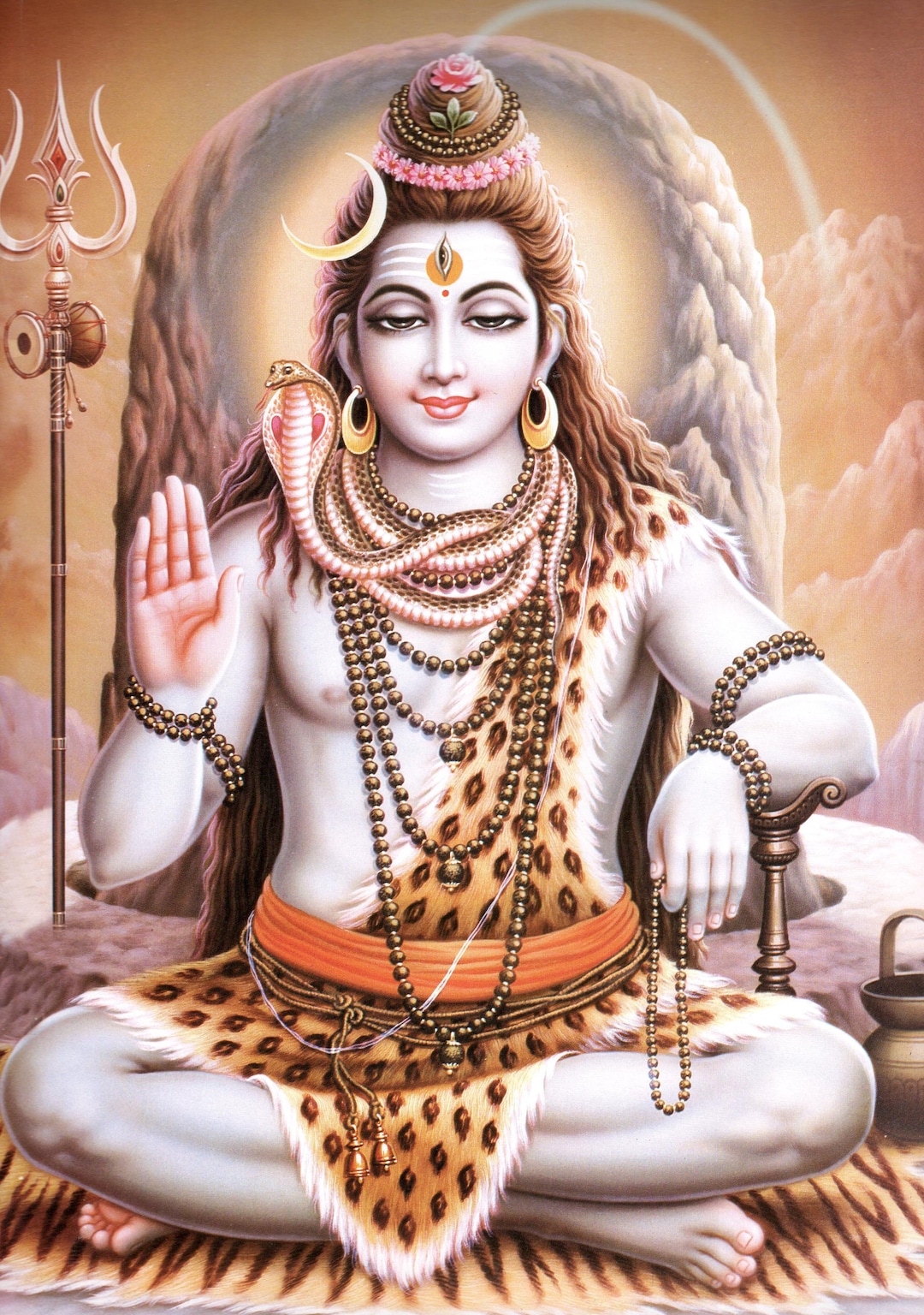 Shiva - large Indian Hindu Devotional Poster Print - Etsy