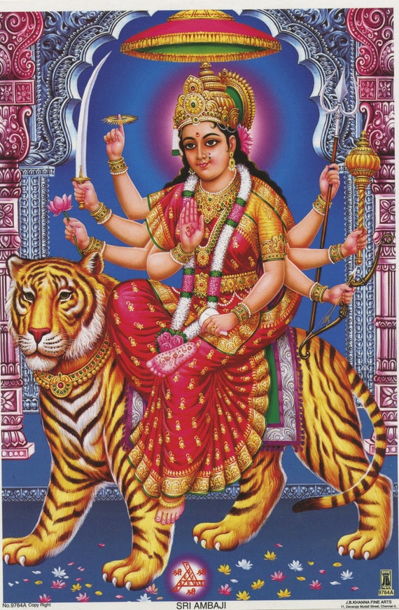 Art & Collectibles Lithographs Prints Vintage-style Indian devotional ...