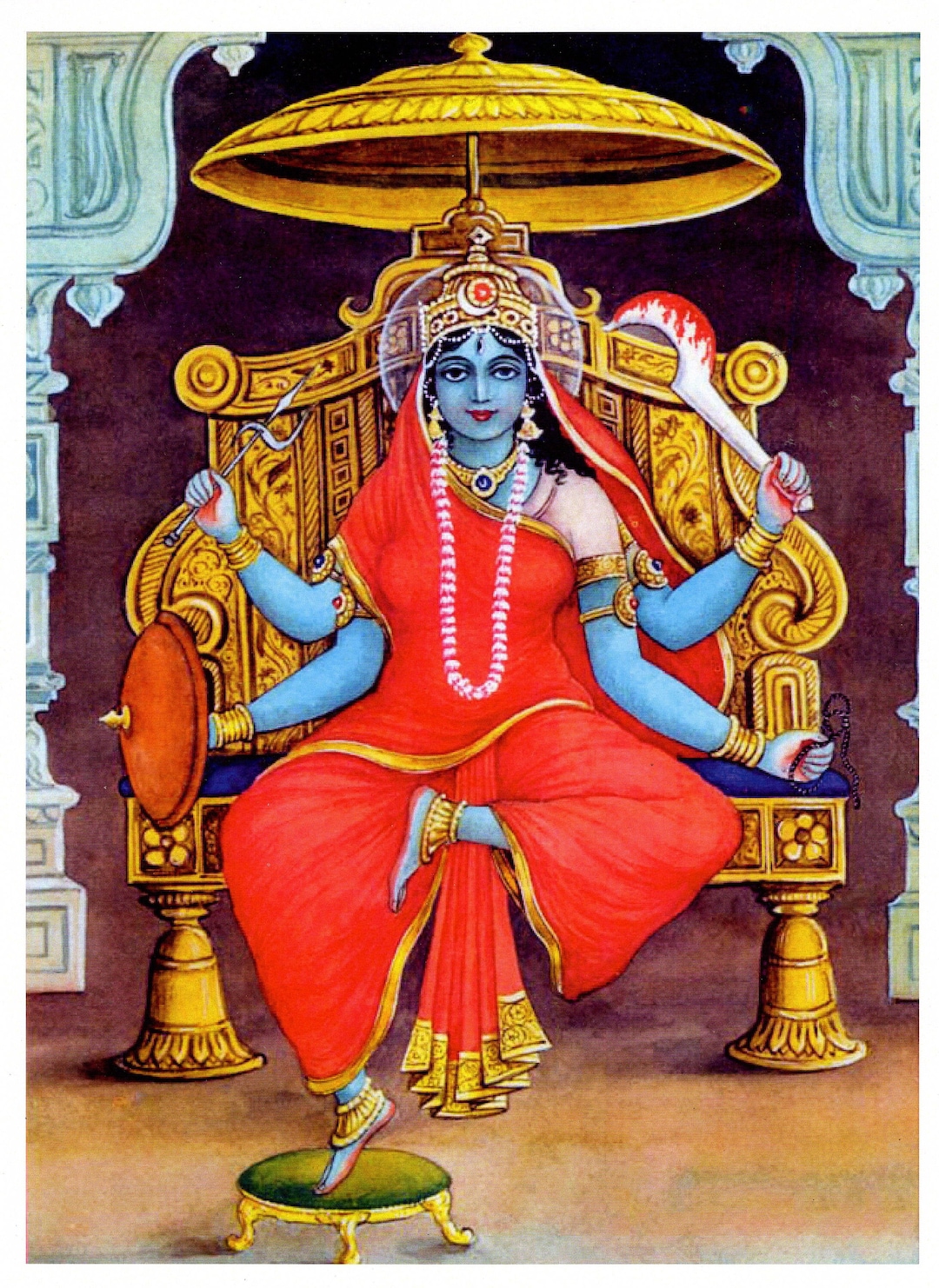 Goddess Matangi Devi ... Vintage-style Indian Hindu Devotional - Etsy