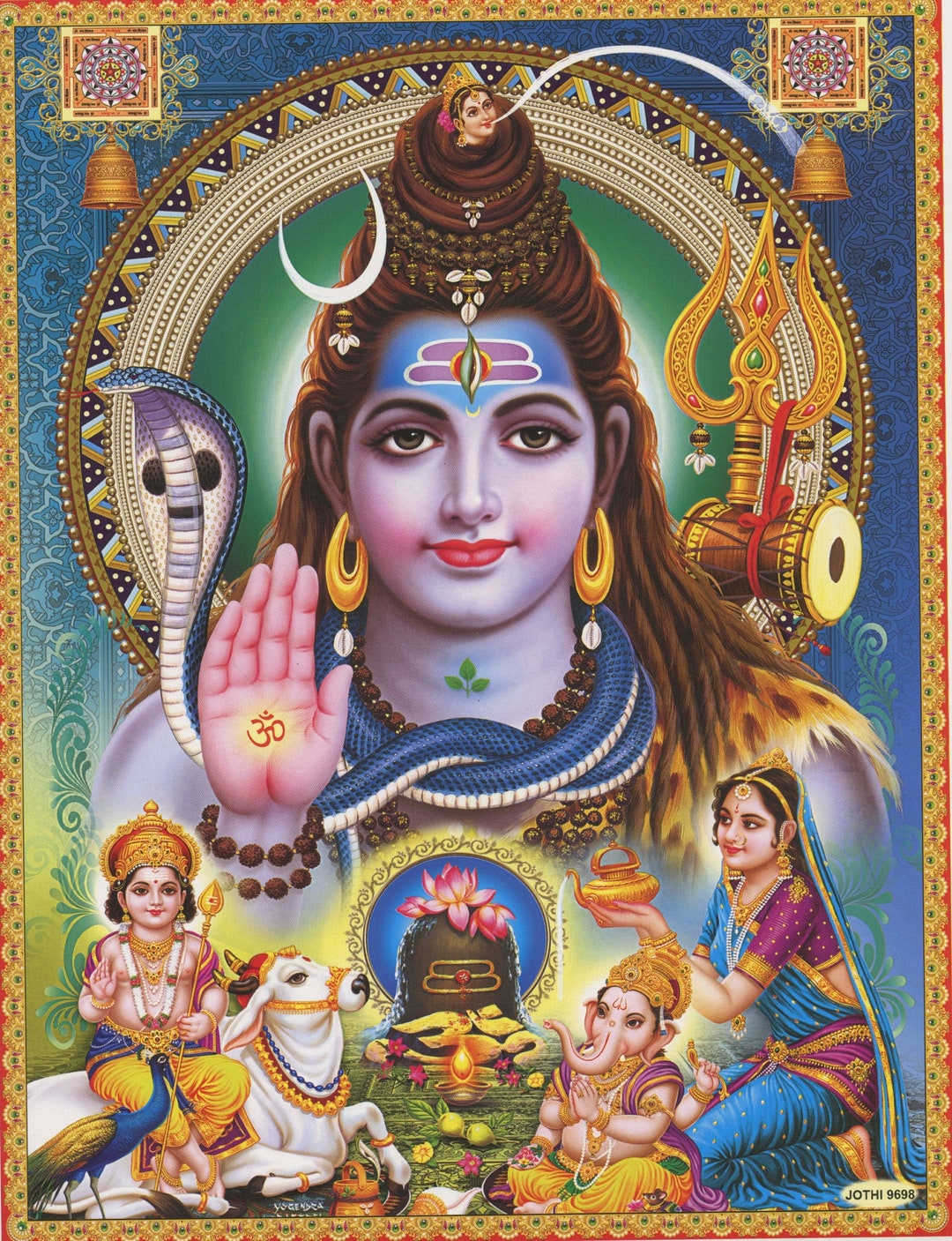 Shiva ... Vintage-style Indian Hindu Devotional Poster Print - Etsy