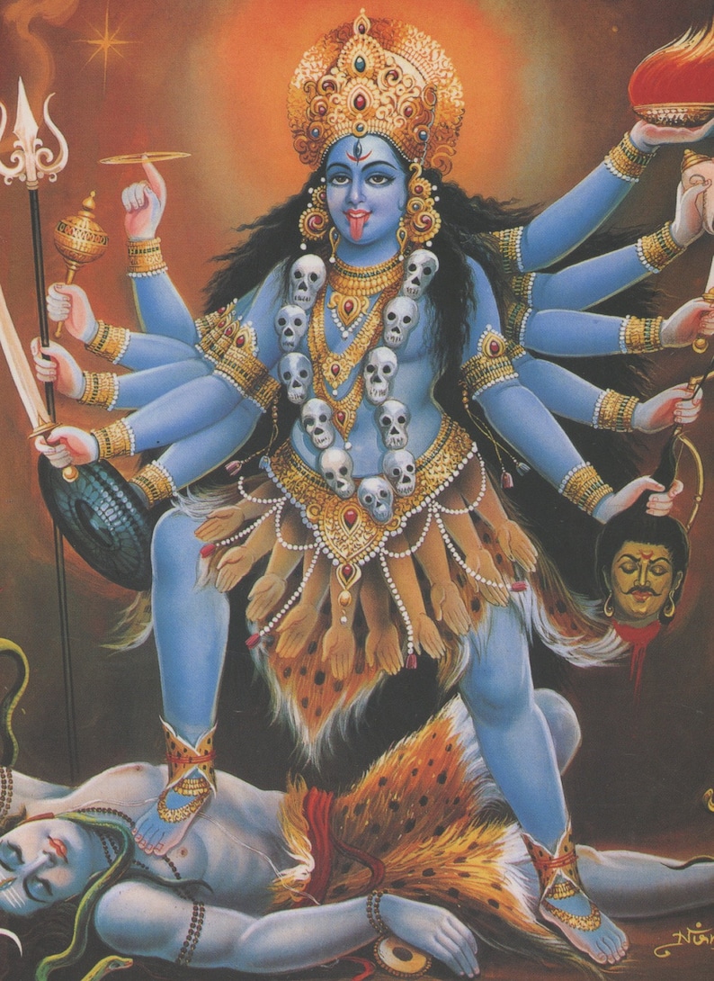 Kali Art Framed 1990's Card of Kali. - Etsy