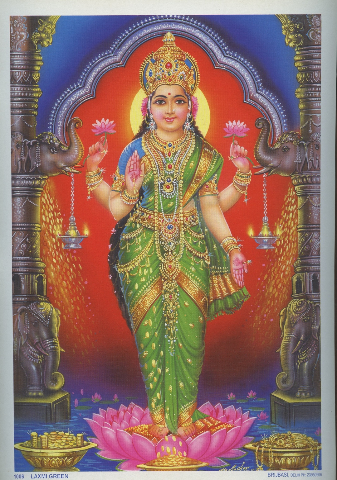 Lakshmi ... Vintage Indian Devotional Print - Etsy