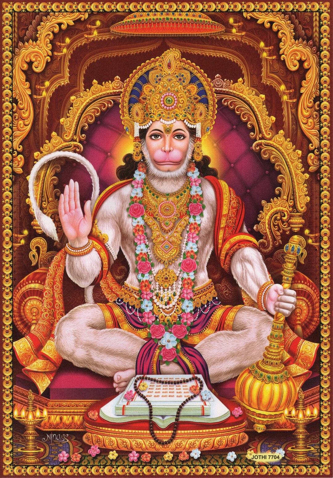 Hanuman ... Large Vintage-style Indian Hindu Devotional Poster Print - Etsy